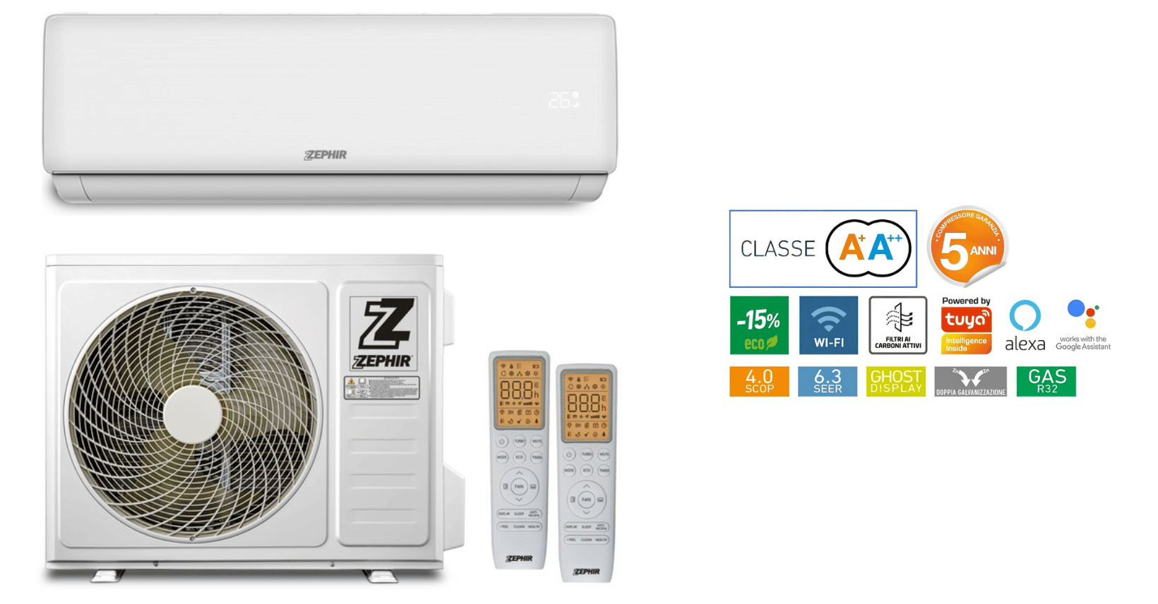 Condizionatore 12000 btu Zephir A++ WIFI - Alfaworld