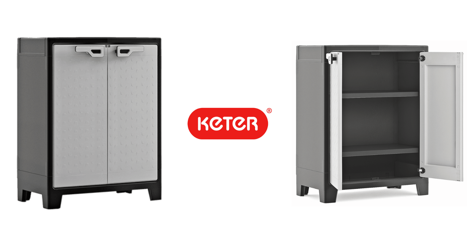 Armadio basso Keter Titan XL con ripiani max 30 kg-Alfaworld